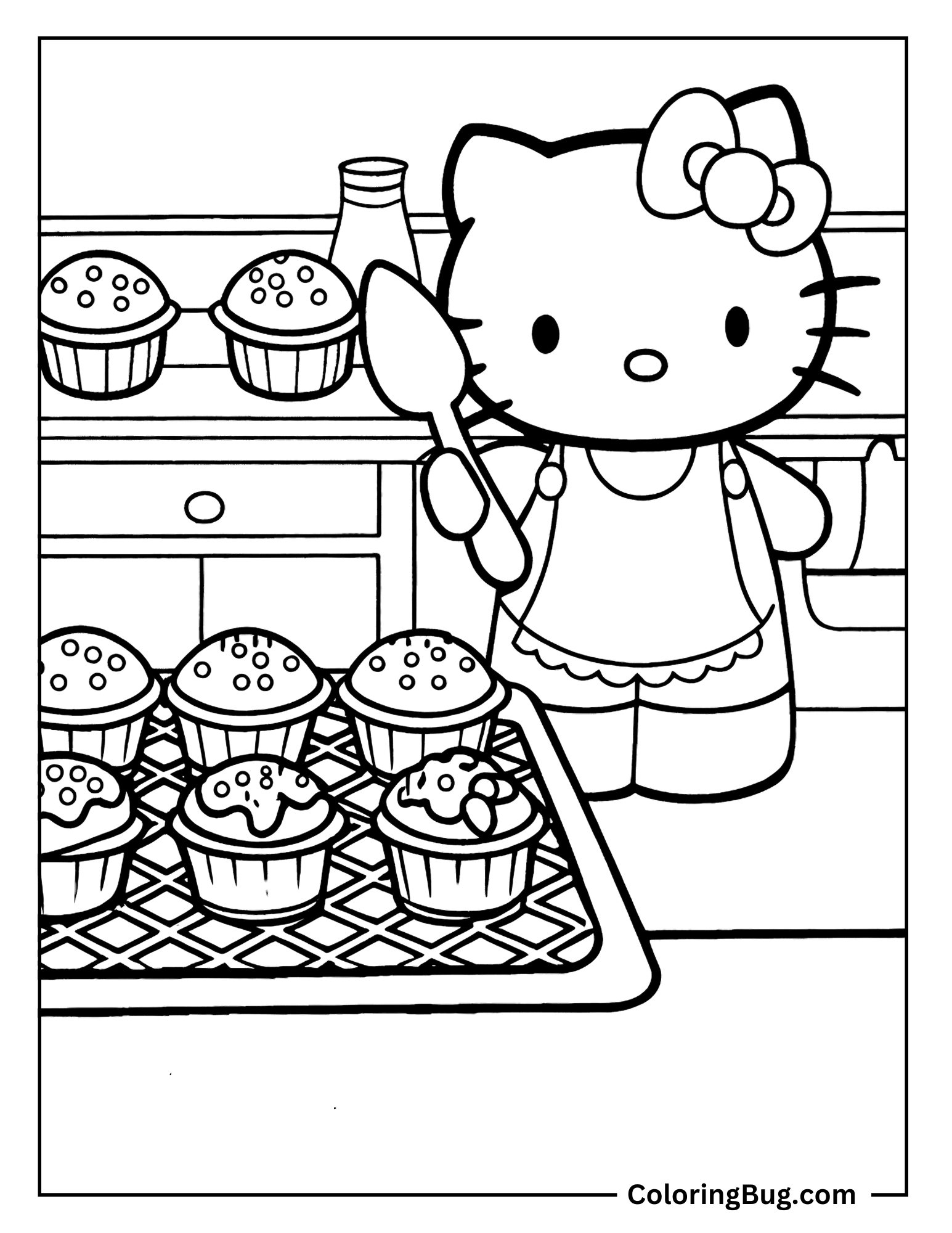 50 Cute Hello Kitty Coloring Pages (Free Printable PDFs)