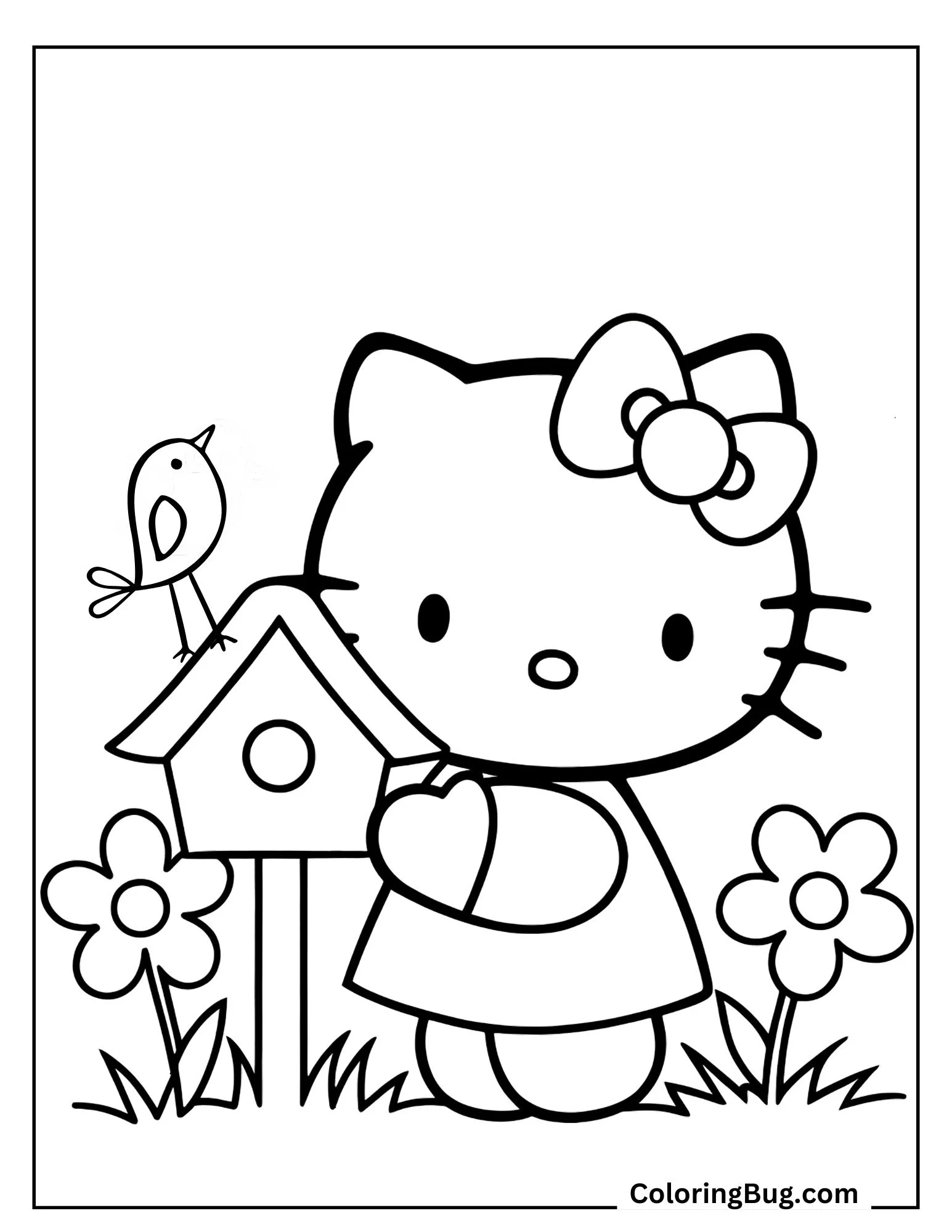 30 Hello Kitty Spring Coloring Pages (Free Printable PDFs)