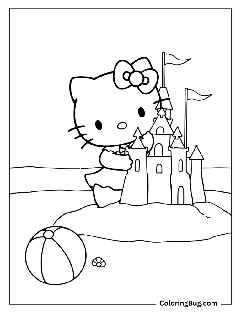 20 Summer Hello Kitty Coloring Pages (Free Printable PDFs)