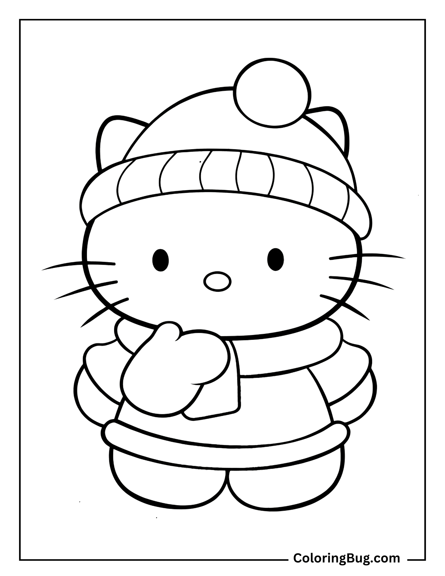 20 Winter Hello Kitty Coloring Pages (Free Printable PDFs)