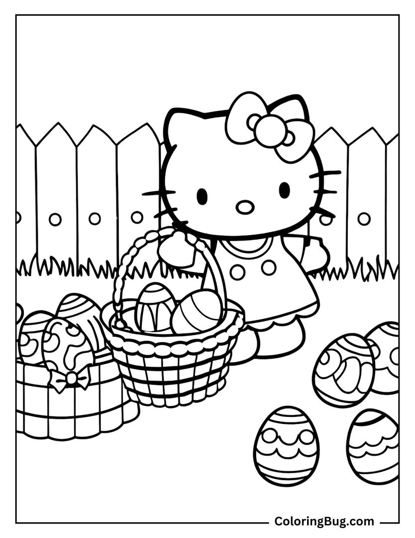30 Hello Kitty Easter Coloring Pages (Free Printable PDFs)