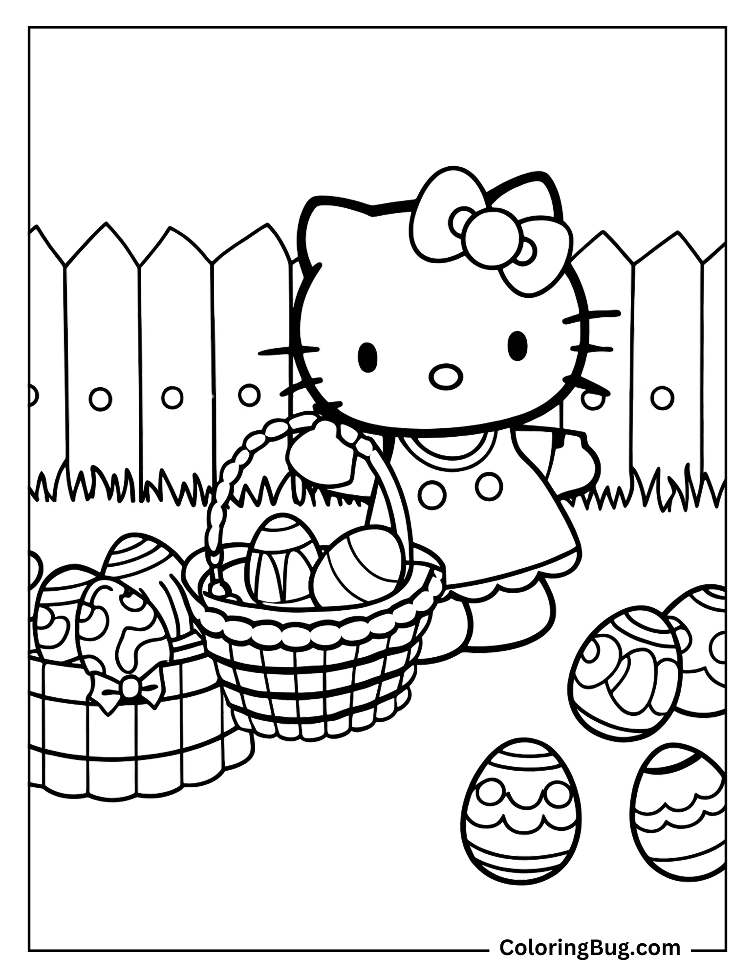 30 Hello Kitty Easter Coloring Pages (Free Printable PDFs)