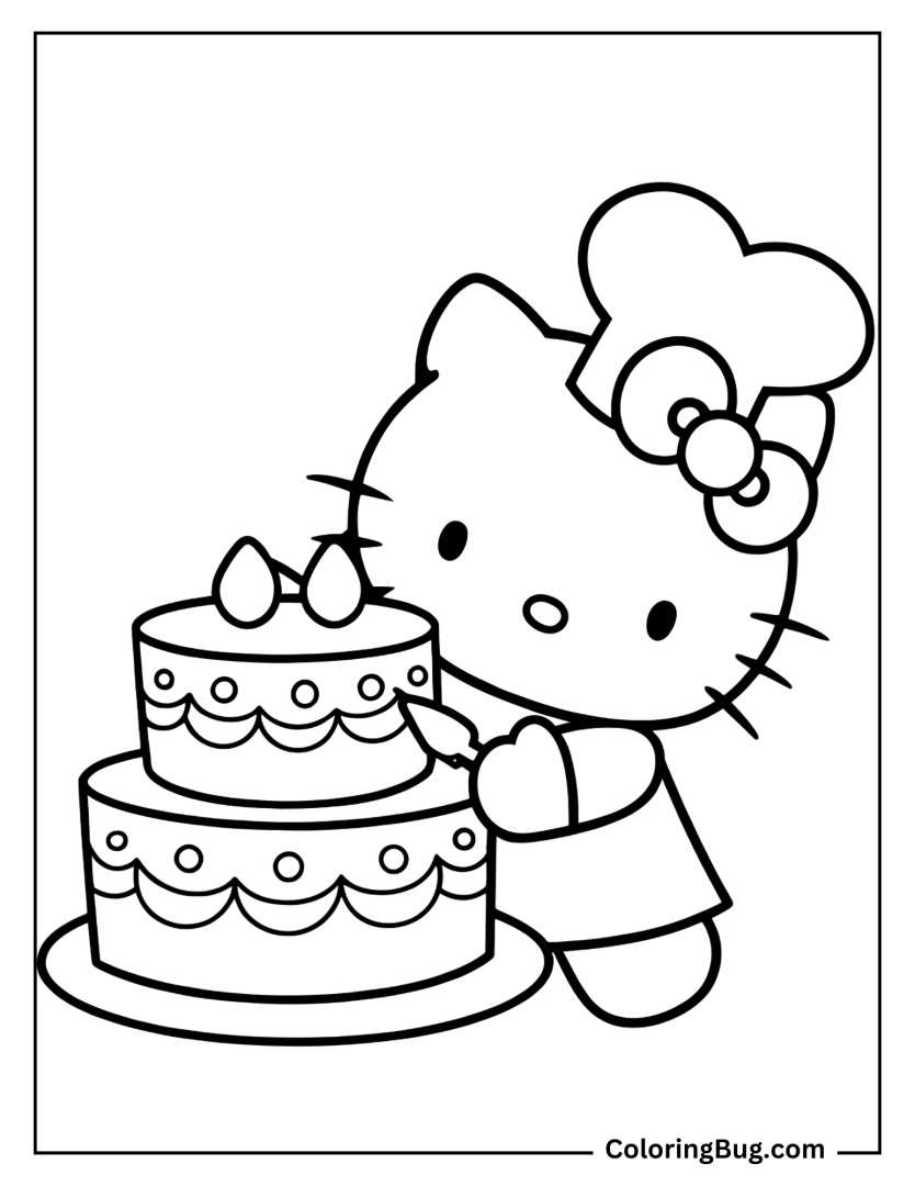 20 Hello Kitty Birthday Coloring Pages (Free Printable PDFs)