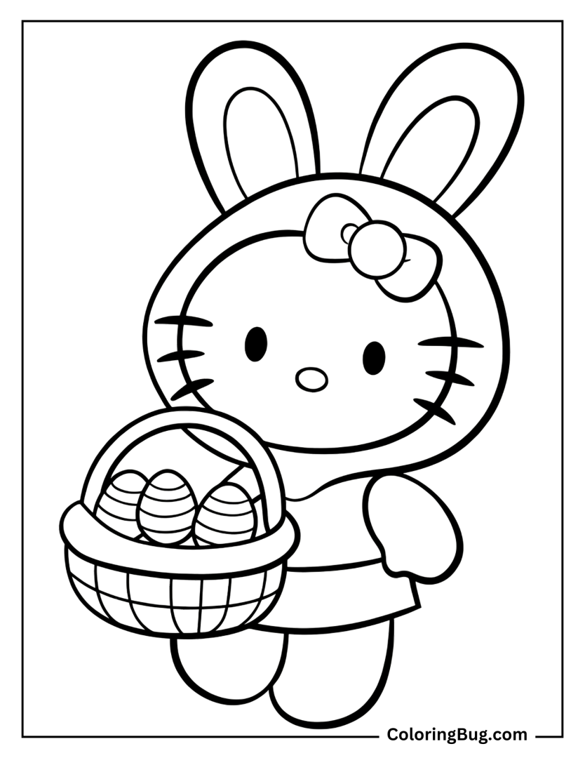 30 Hello Kitty Easter Coloring Pages (Free Printable PDFs)