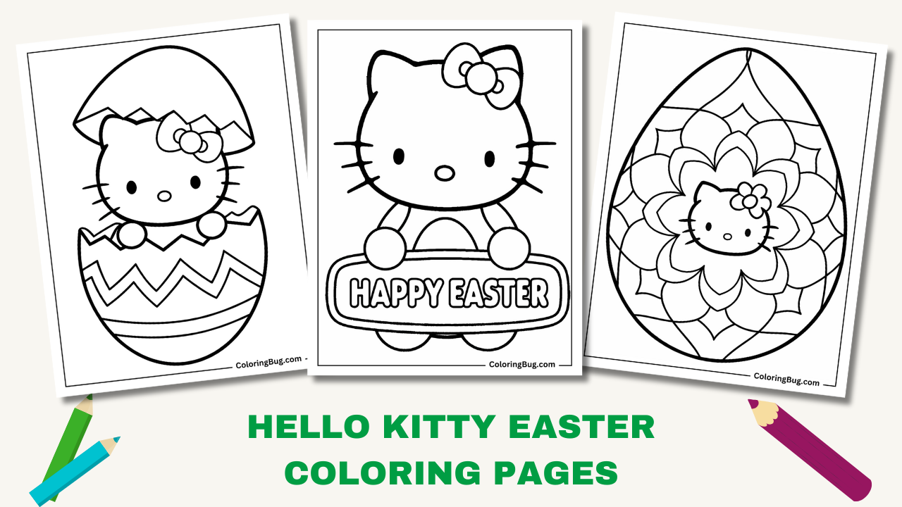 Hello Kitty Easter Coloring Pages To Download And Print