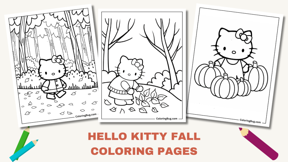 20 Fall Hello Kitty Coloring pages (Free printable PDFs)