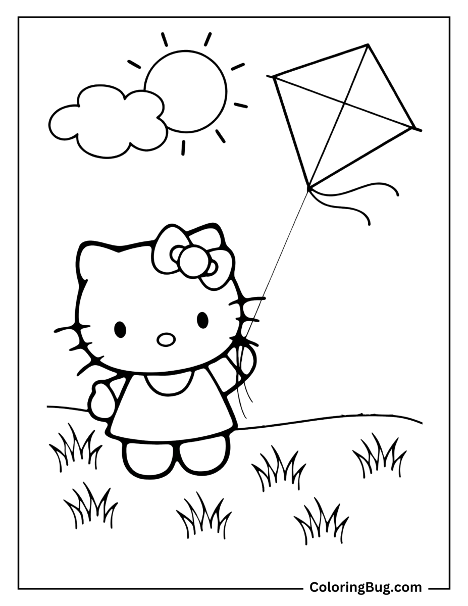 30 Summer Hello Kitty Coloring Pages (Free Printable PDFs)