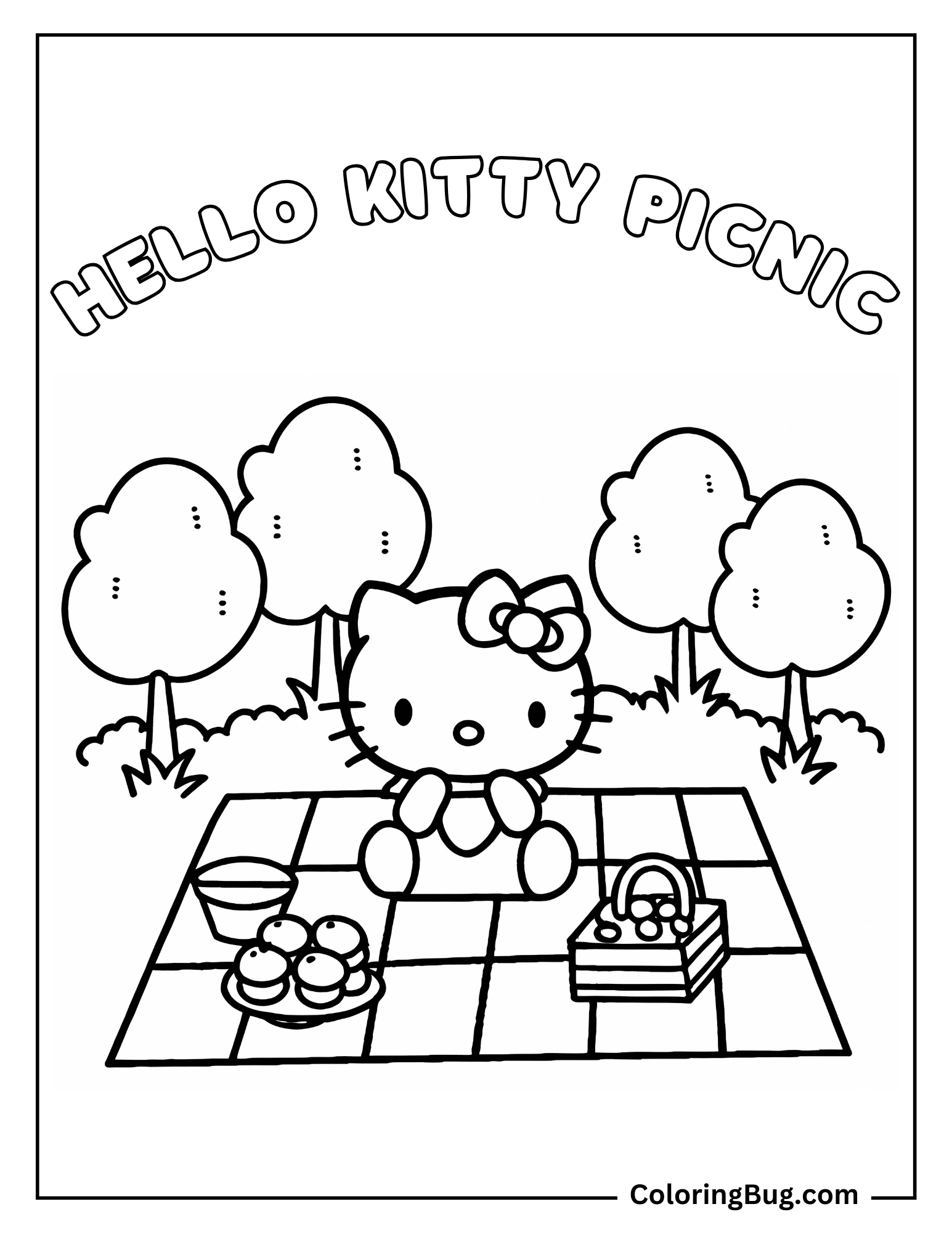 30 Hello Kitty Spring Coloring Pages (Free Printable PDFs)