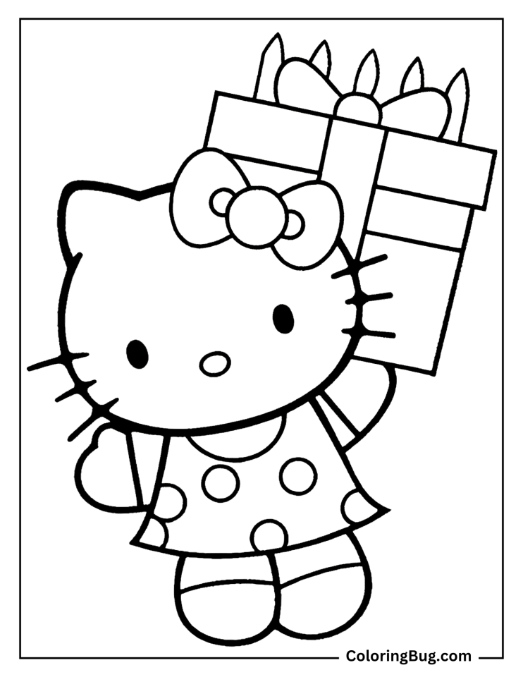 20 Hello Kitty Birthday Coloring Pages (Free Printable PDFs)
