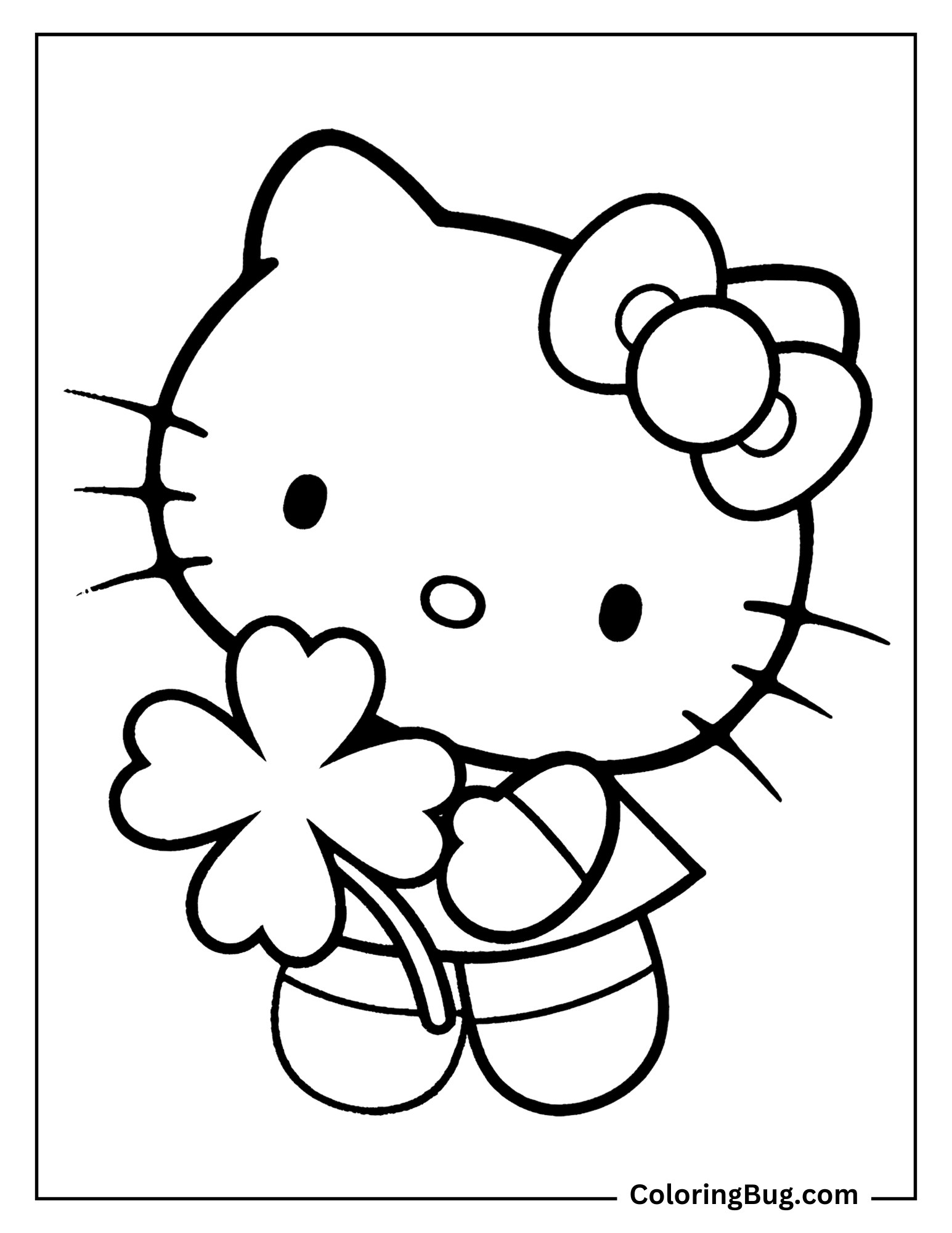 30 Hello Kitty St. Patrick's Day Coloring Pages (Free Printable PDFs)