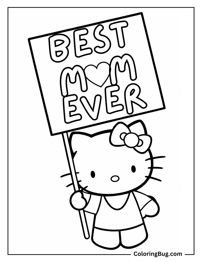 20 Hello Kitty Mother's Day Coloring Pages (Free Printable PDFs)