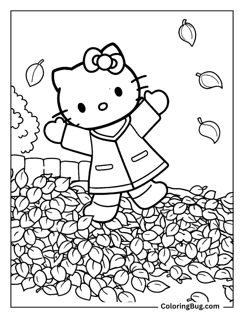 20 Fall Hello Kitty Coloring pages (Free printable PDFs)