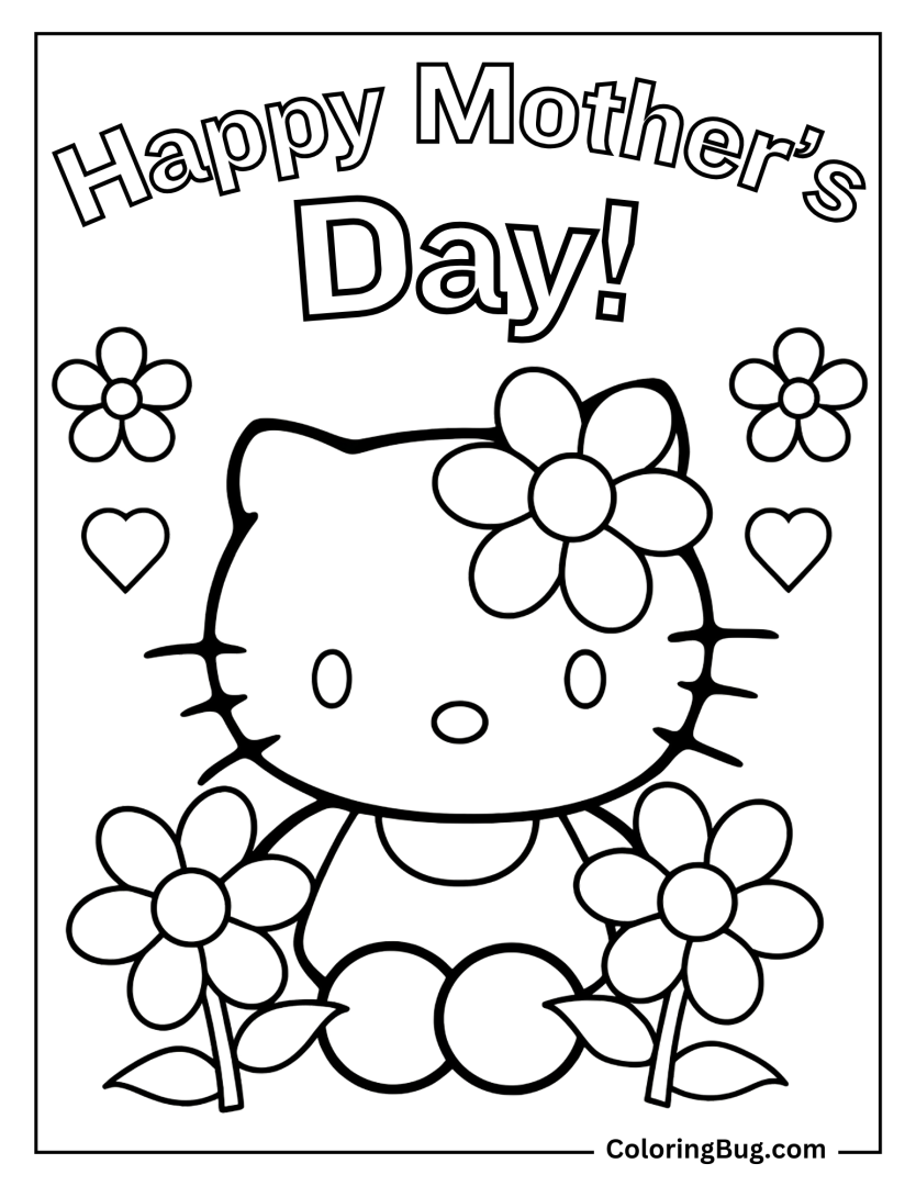 20 Hello Kitty Mother's Day Coloring Pages (Free Printable PDFs)