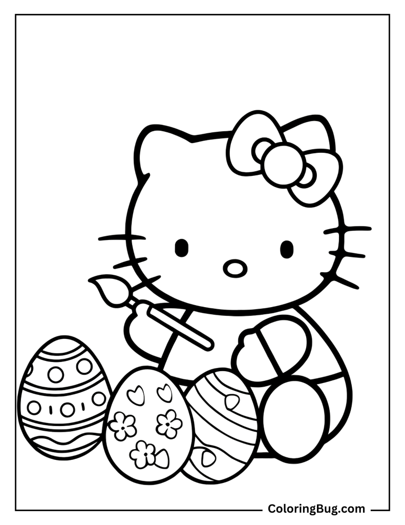 30 Hello Kitty Easter Coloring Pages (Free Printable PDFs)