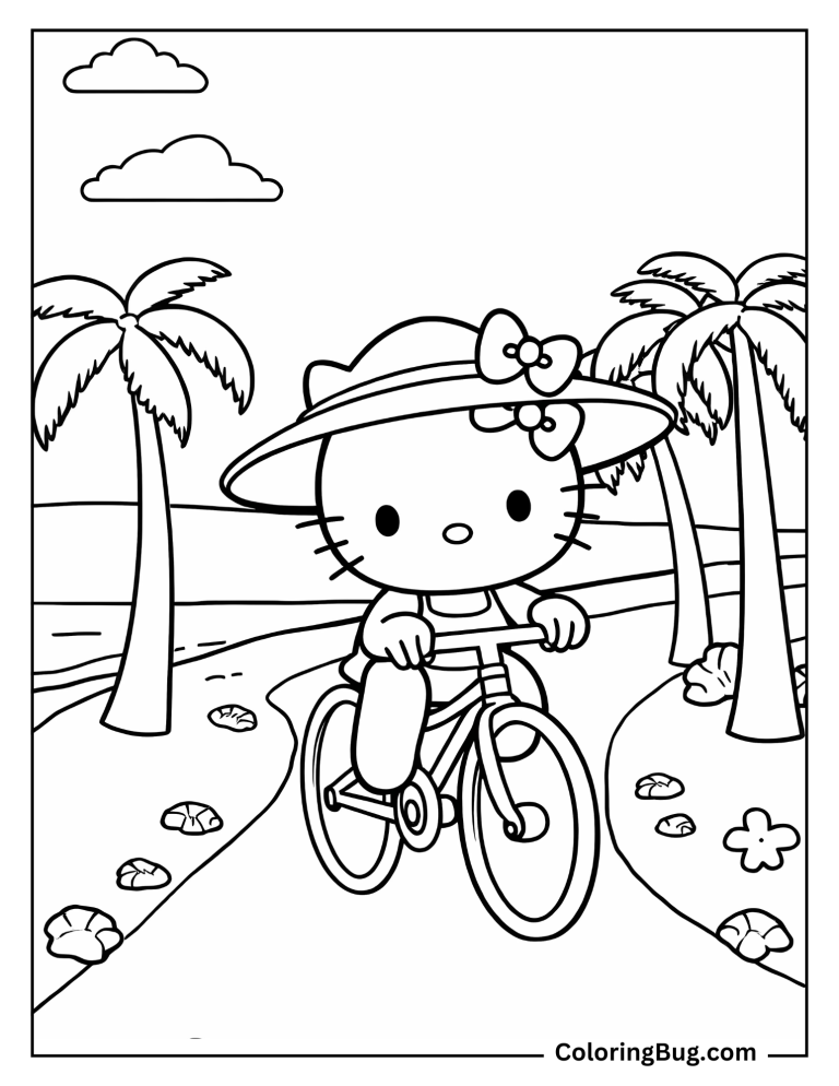 20 Summer Hello Kitty Coloring Pages (Free Printable PDFs)