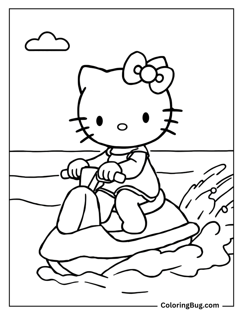 20 Summer Hello Kitty Coloring Pages (Free Printable PDFs)