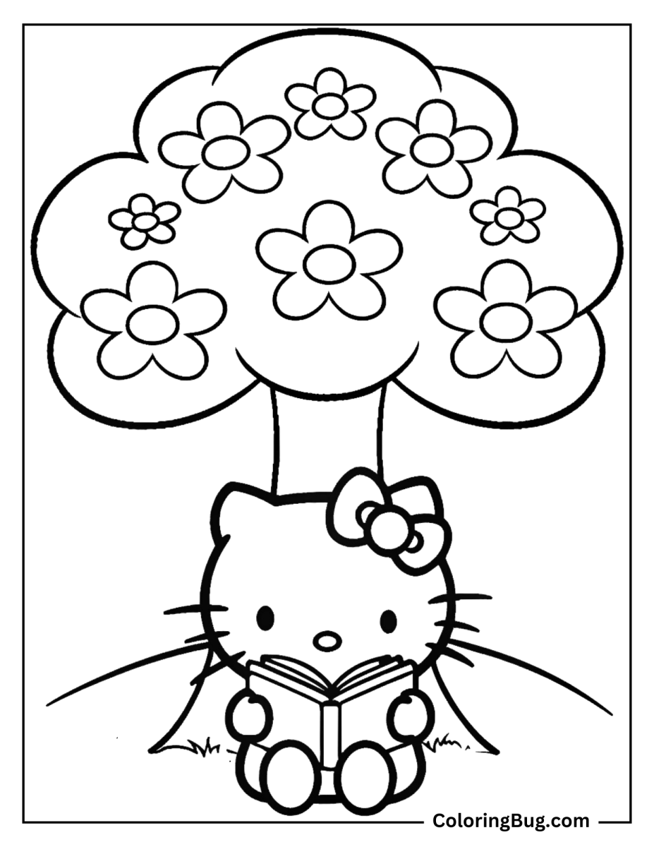 30 Hello Kitty Spring Coloring Pages (Free Printable PDFs)