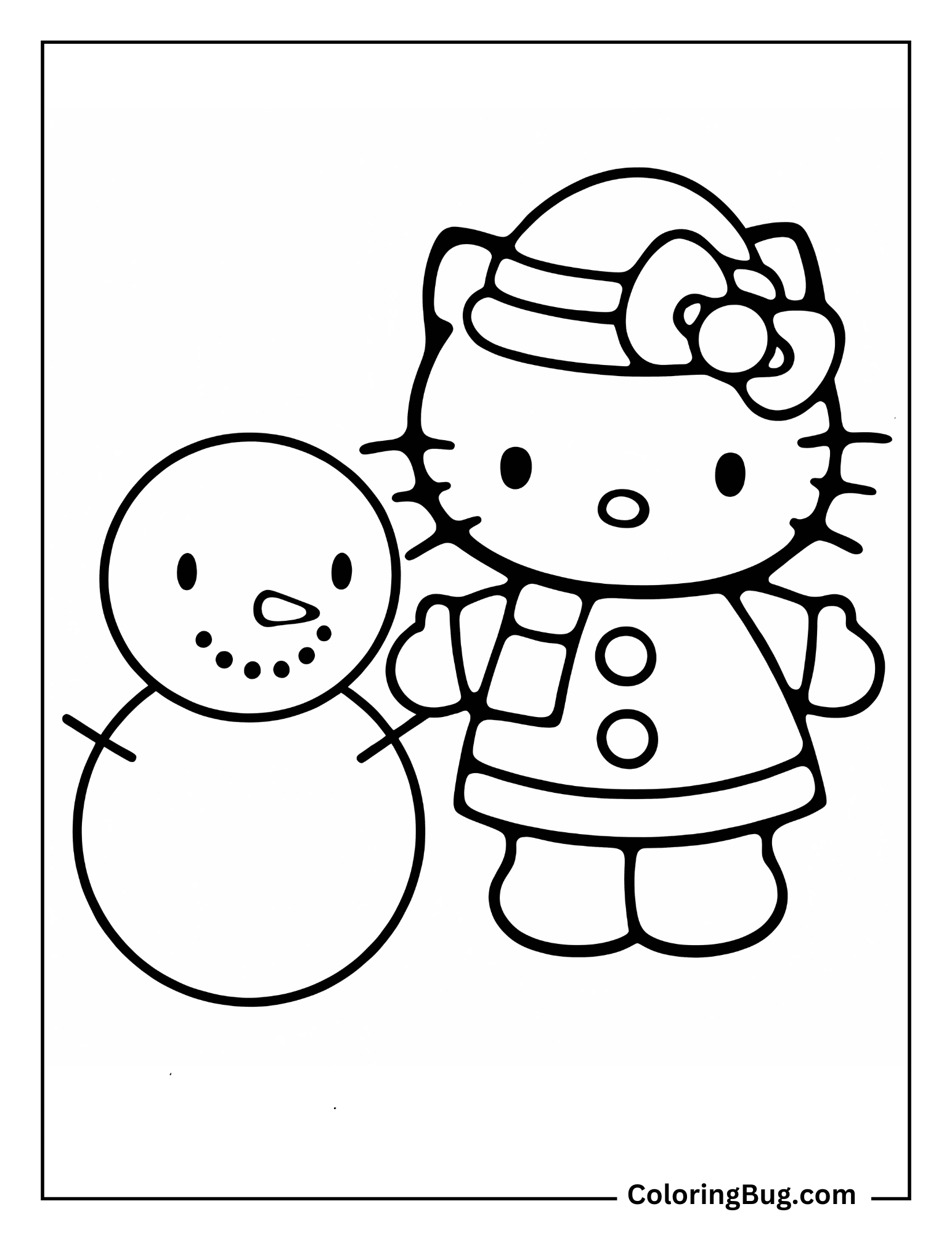 20 Winter Hello Kitty Coloring Pages (Free Printable PDFs)