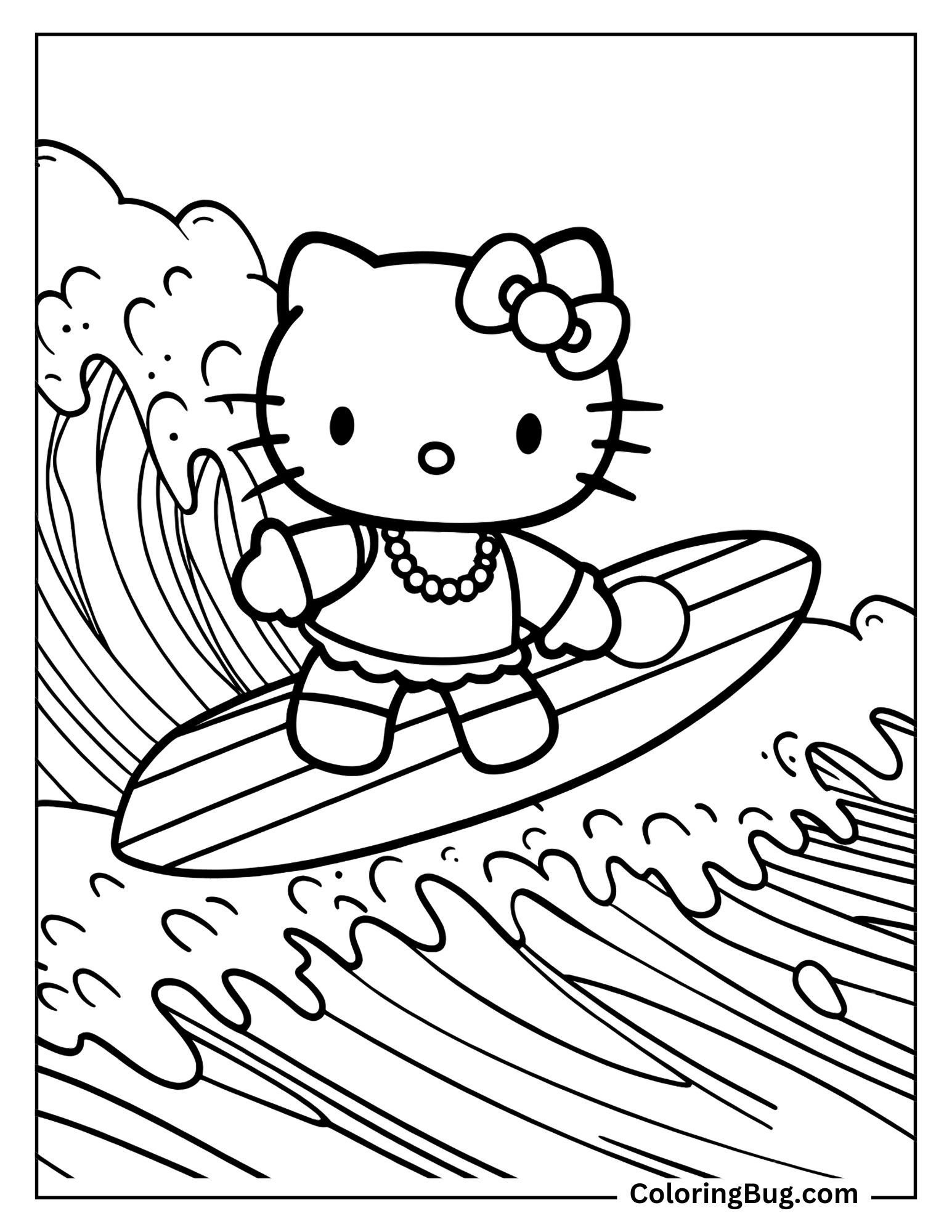30 Summer Hello Kitty Coloring Pages (Free Printable PDFs)