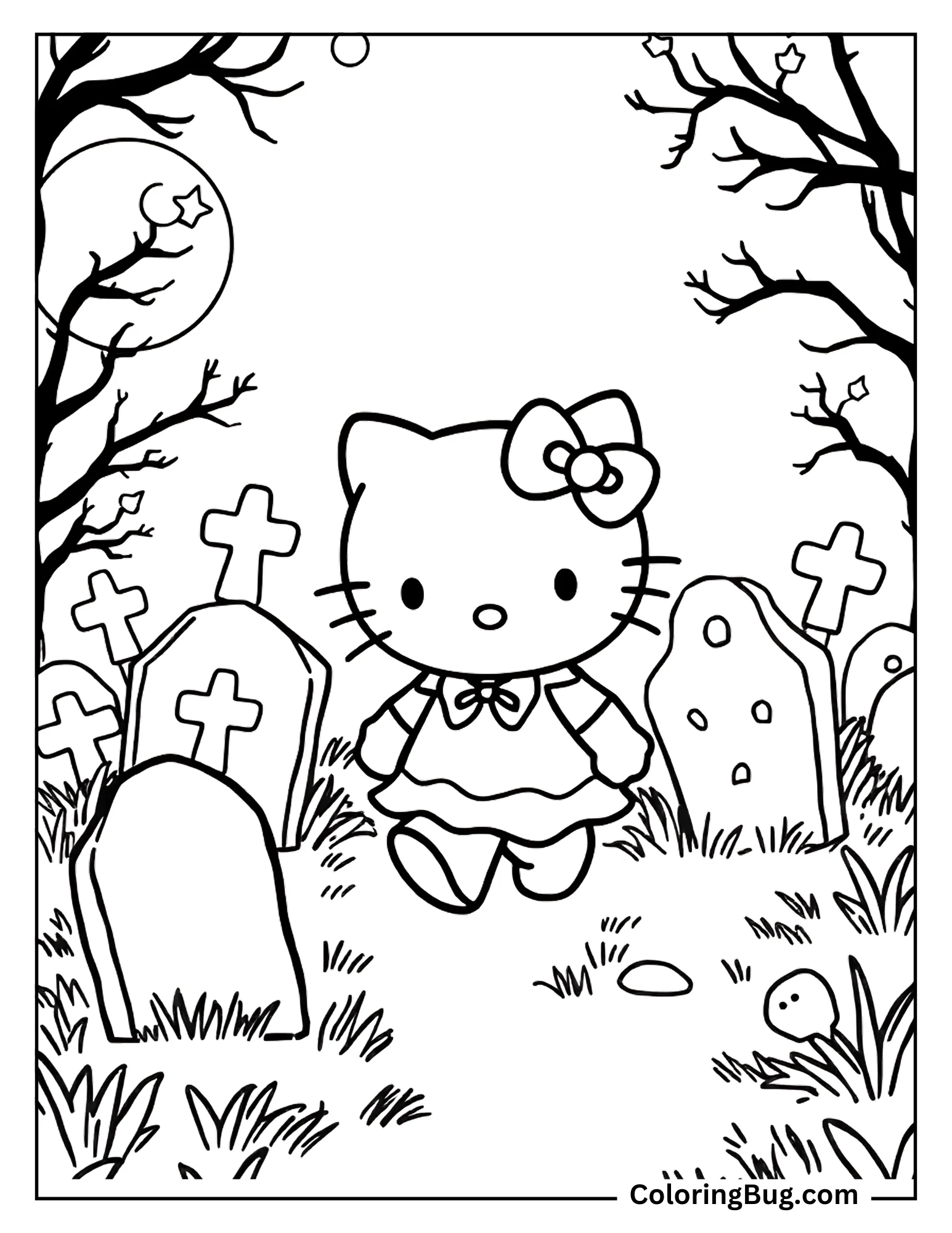 30 Hello Kitty Halloween Coloring Pages (Free Printable PDFs)