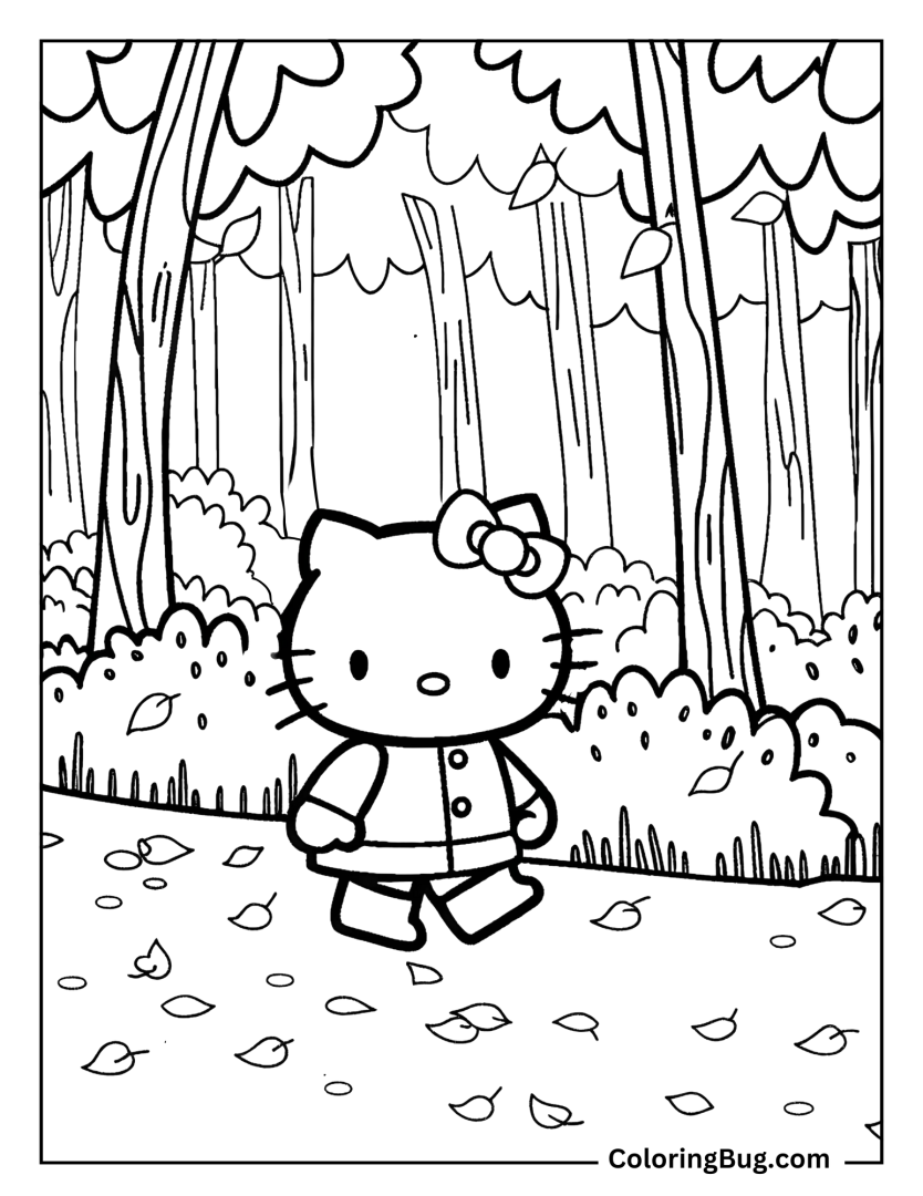 20 Fall Hello Kitty Coloring pages (Free printable PDFs)