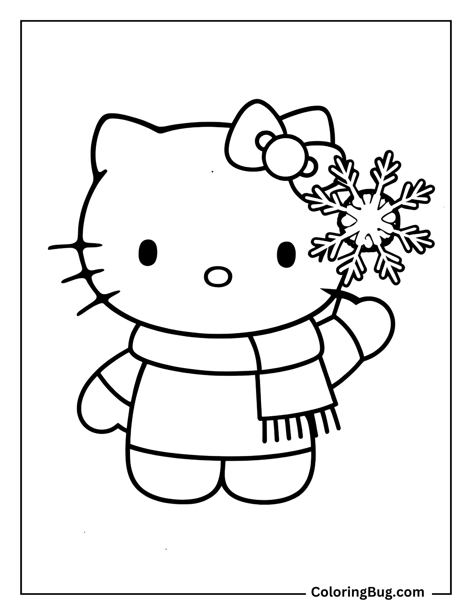 20 Winter Hello Kitty Coloring Pages (Free Printable PDFs)