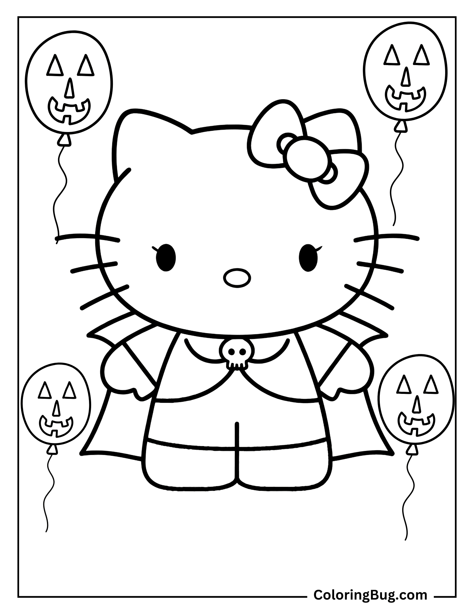 30 Hello Kitty Halloween Coloring Pages (Free Printable PDFs)