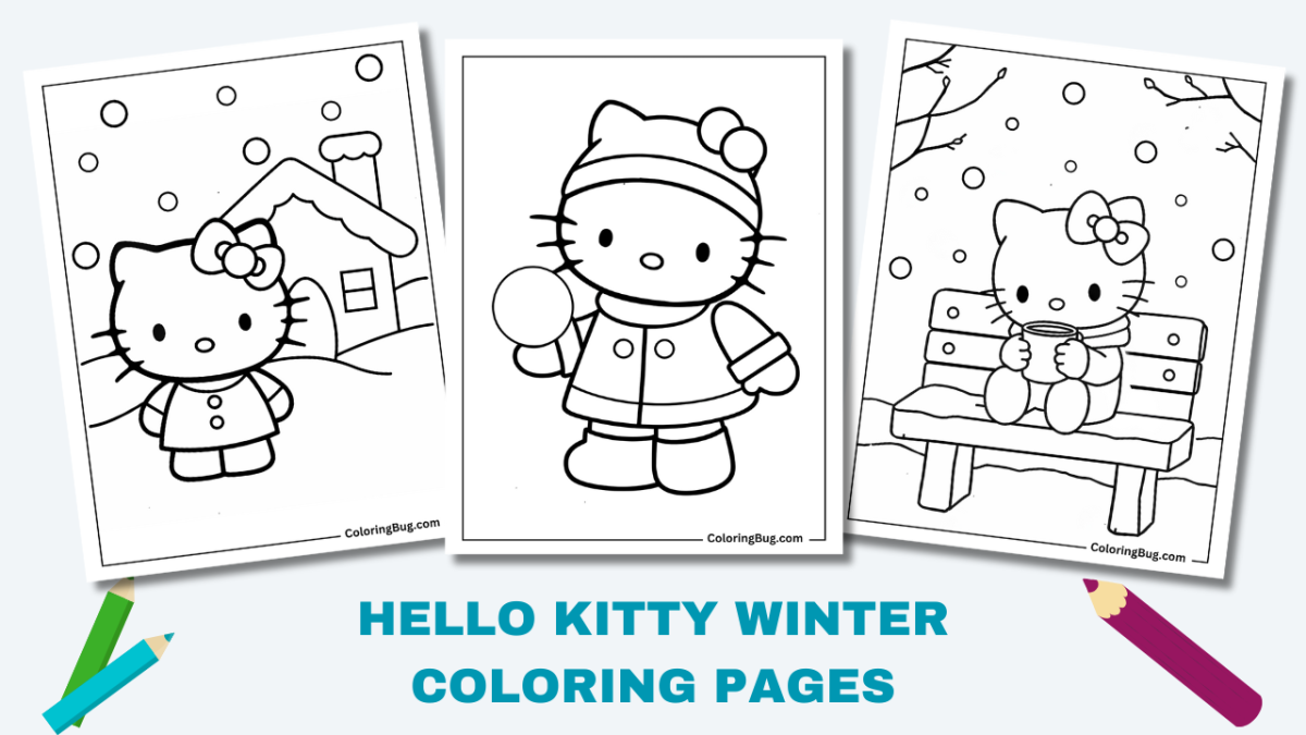 20 Winter Hello Kitty Coloring Pages (Free Printable PDFs)