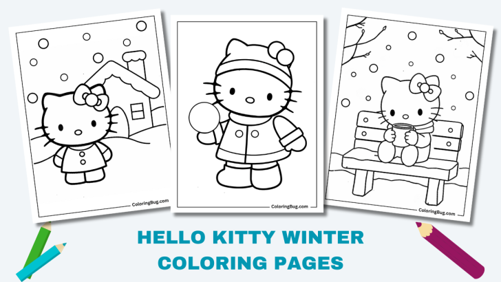 20 Winter Hello Kitty Coloring Pages (Free Printable PDFs)