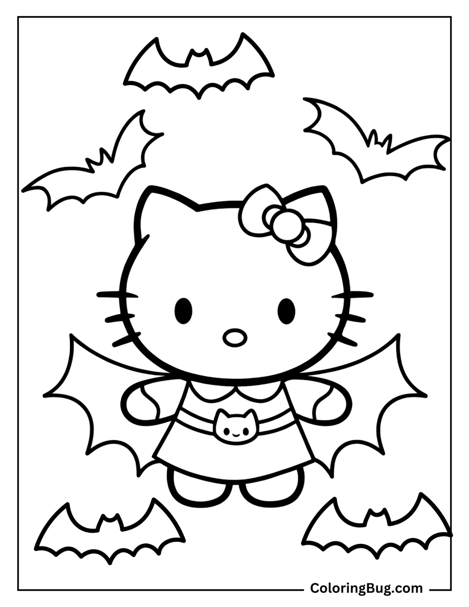 30 Hello Kitty Halloween Coloring Pages (Free Printable PDFs)