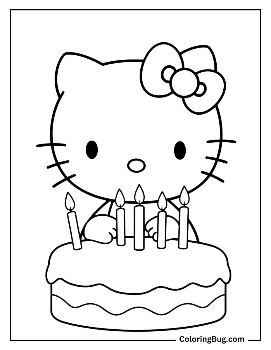 20 Hello Kitty Birthday Coloring Pages (Free Printable PDFs)