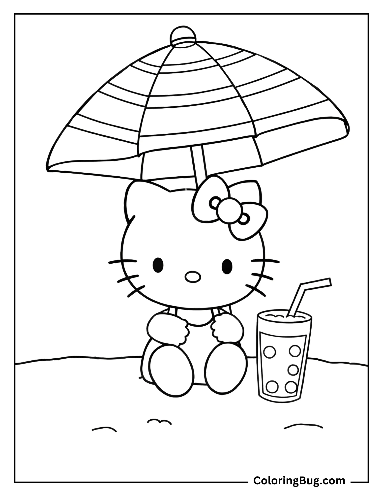 20 Summer Hello Kitty Coloring Pages (Free Printable PDFs)
