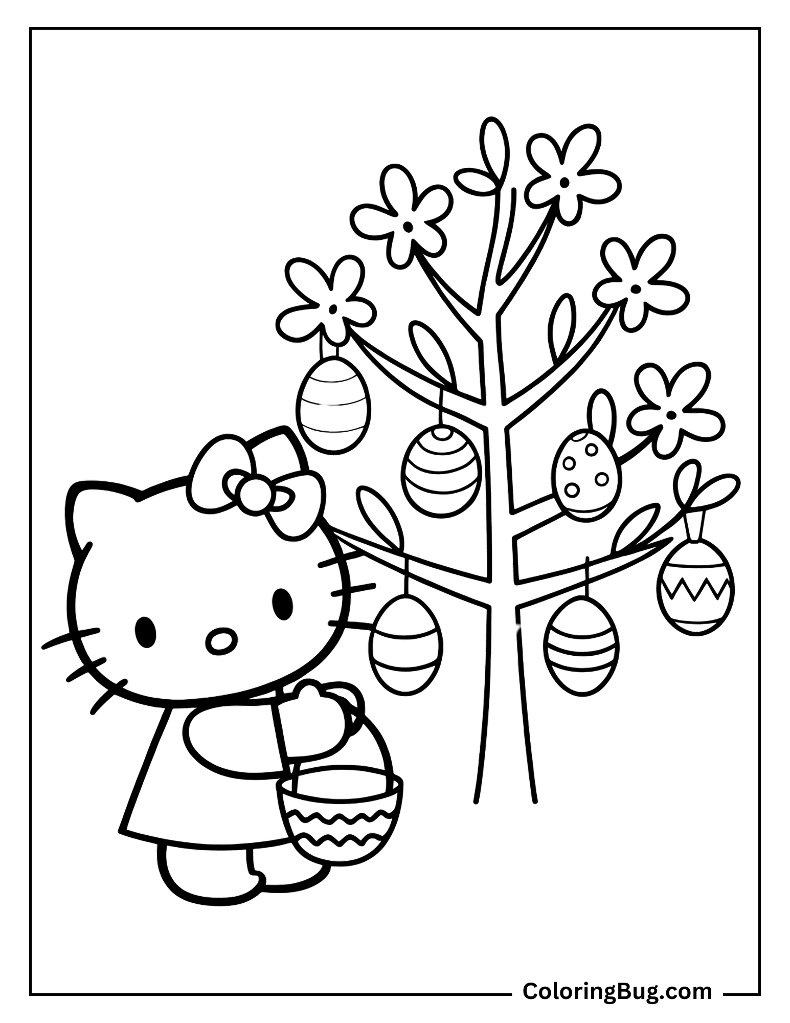 30 Hello Kitty Easter Coloring Pages (Free Printable PDFs)