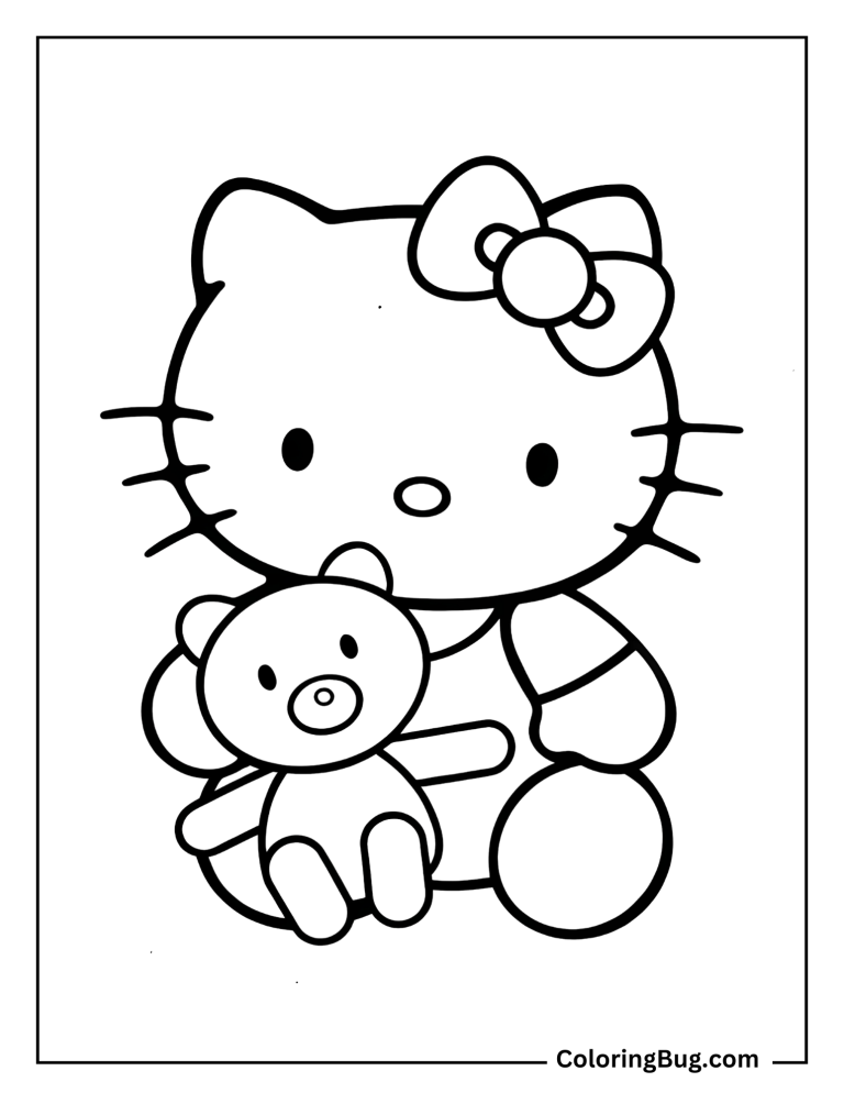 30 Easy Hello Kitty Coloring Pages (Free Printable PDFs)
