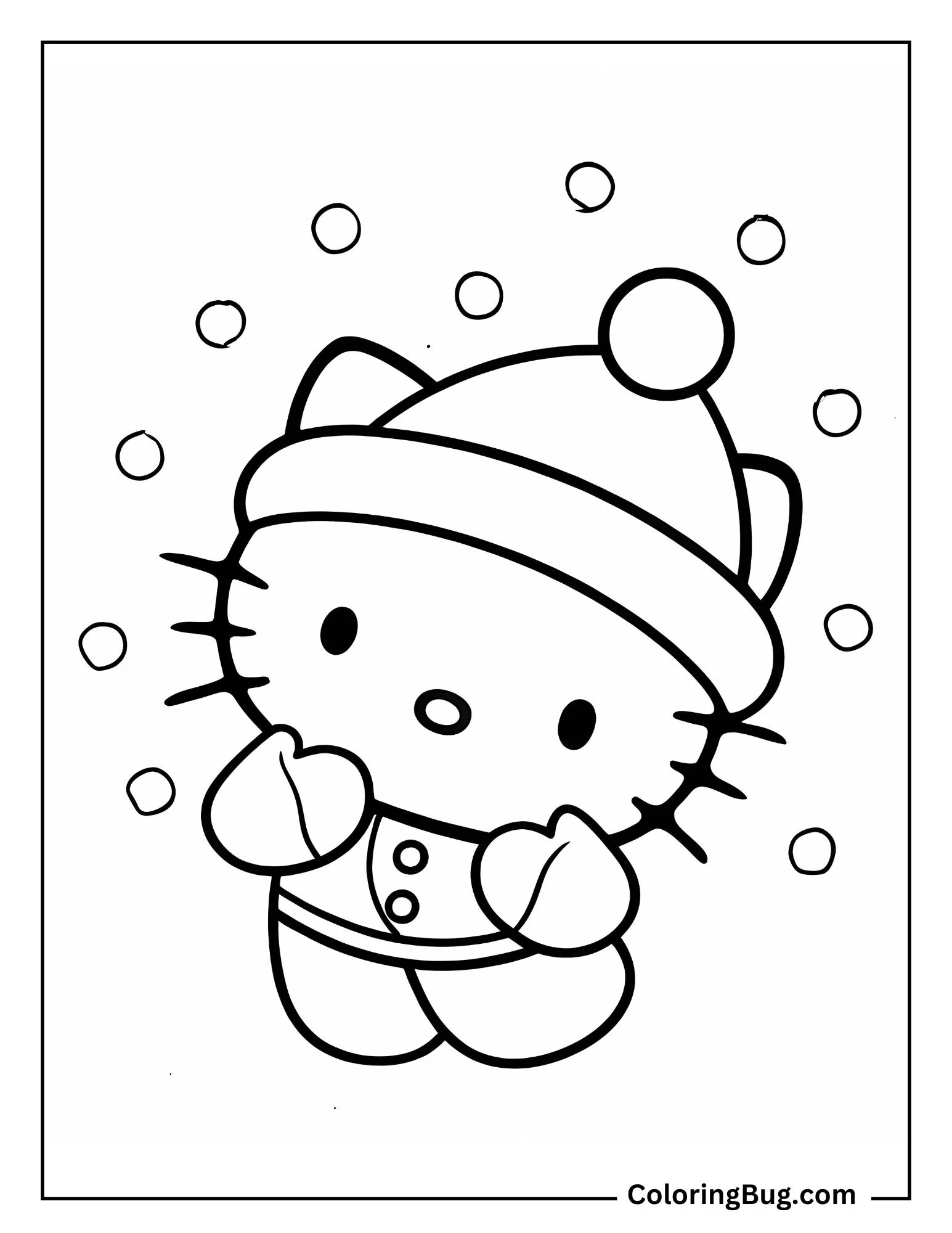 20 Winter Hello Kitty Coloring Pages (Free Printable PDFs)