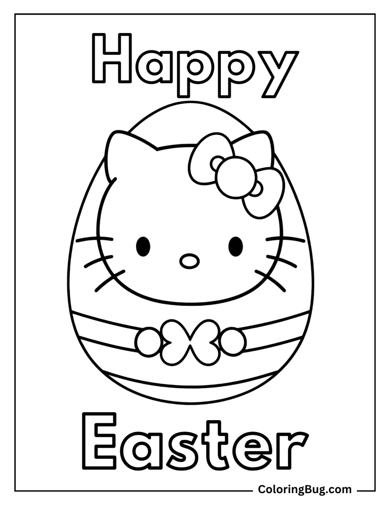 30 Hello Kitty Easter Coloring Pages (Free Printable PDFs)