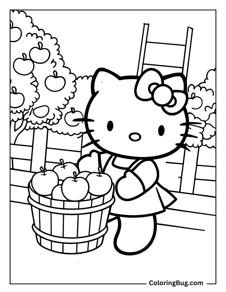 20 Fall Hello Kitty Coloring pages (Free printable PDFs)