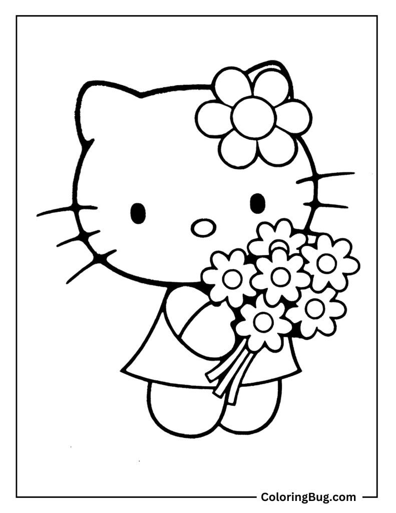 50 Cute Hello Kitty Coloring Pages (Free Printable PDFs)