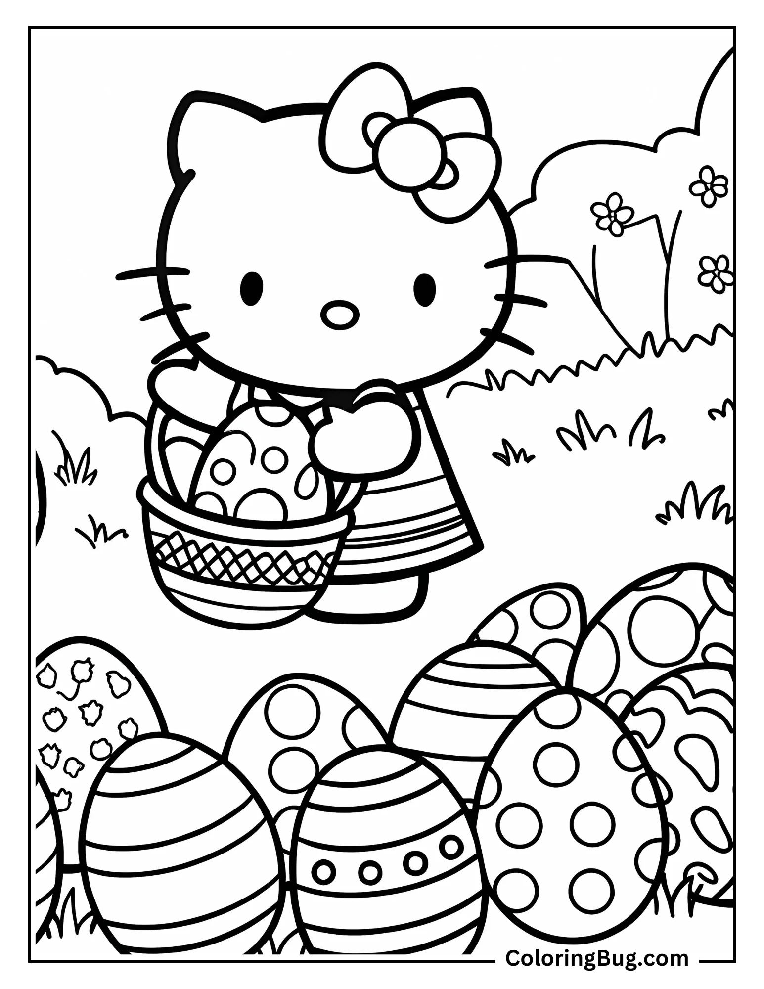 30 Hello Kitty Easter Coloring Pages (Free Printable PDFs)