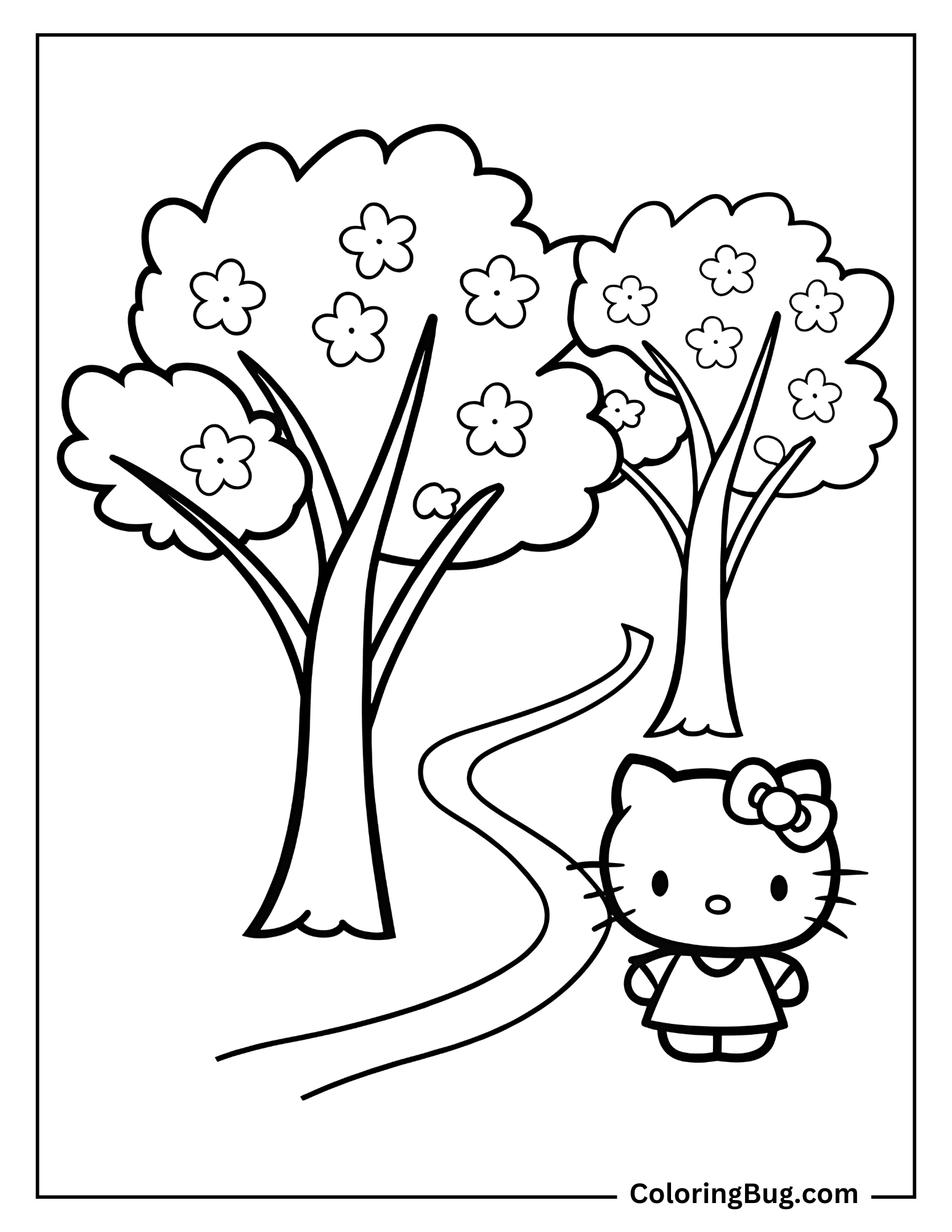 30 Hello Kitty Spring Coloring Pages (Free Printable PDFs)