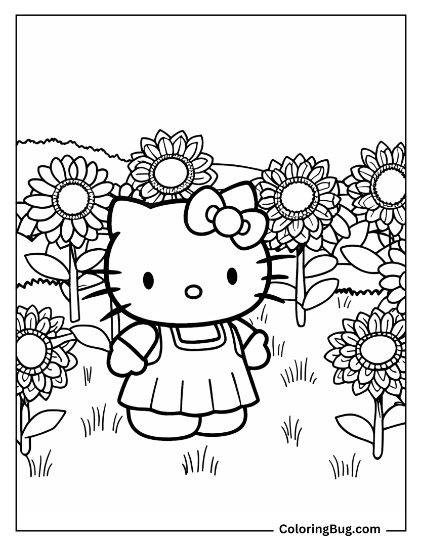 20 Summer Hello Kitty Coloring Pages (Free Printable PDFs)