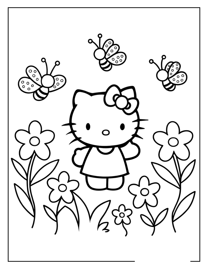 30 Hello Kitty Spring Coloring Pages Free Printable Pdfs