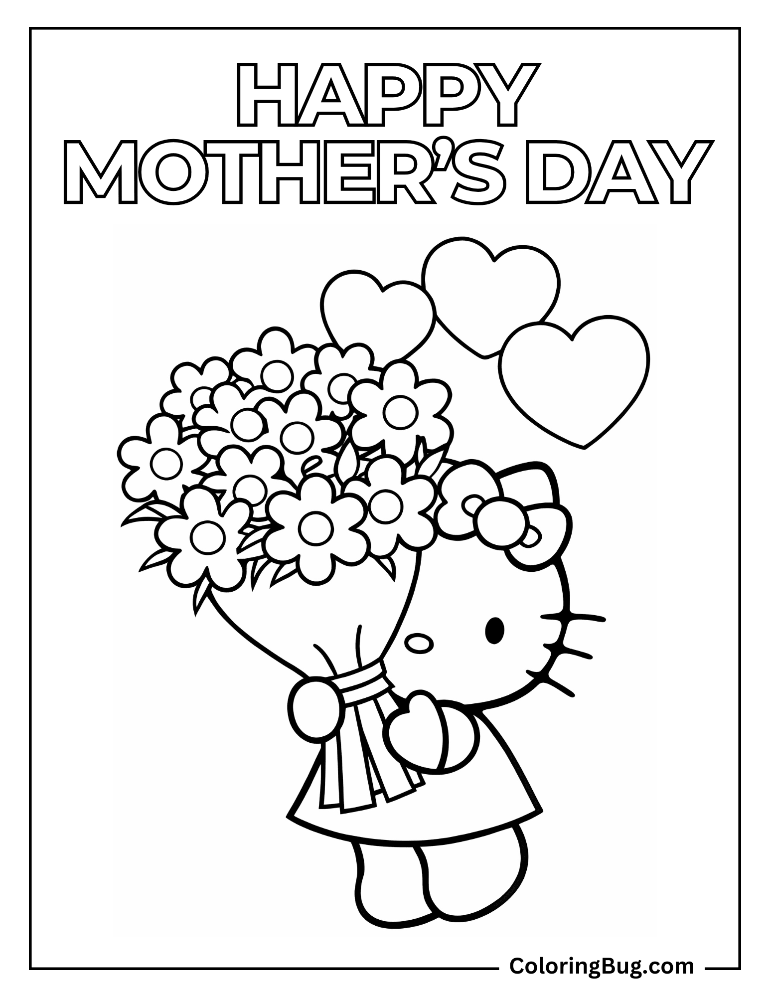 20 Hello Kitty Mother's Day Coloring Pages (Free Printable PDFs)