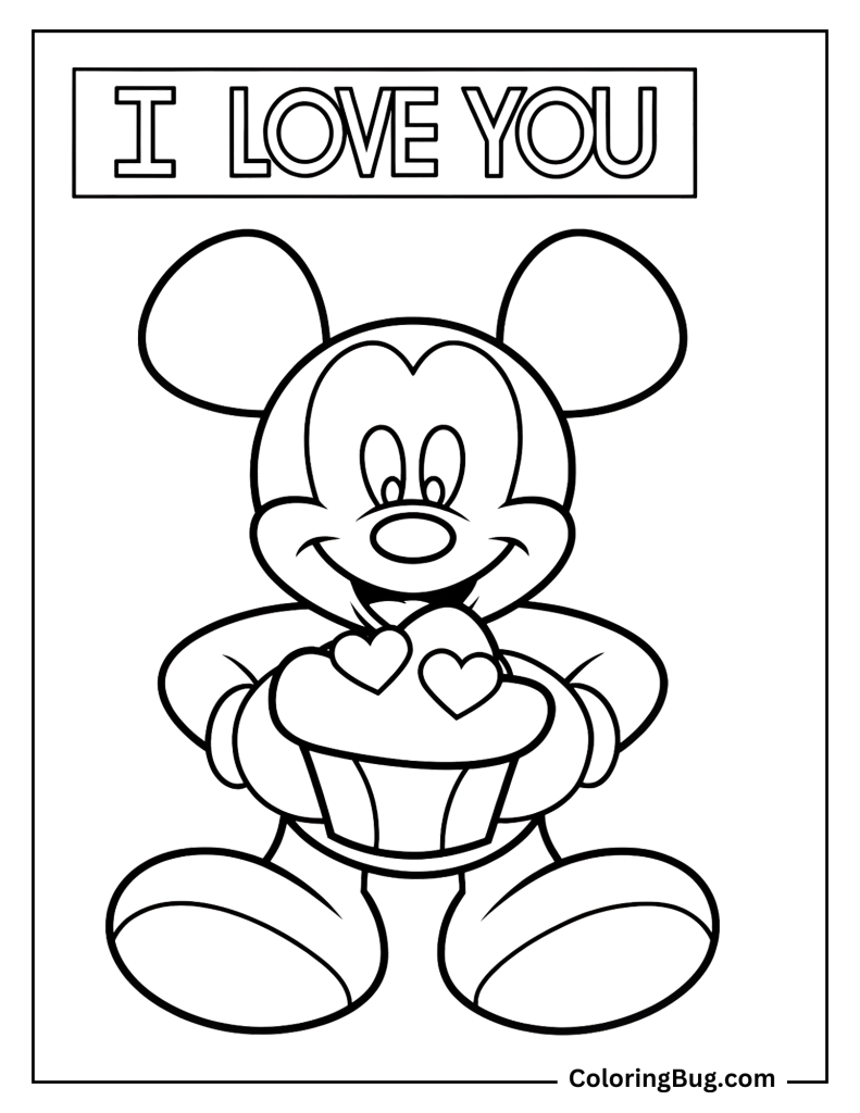 30 Mickey Mouse Valentines Coloring Pages (Free Printable PDFs)