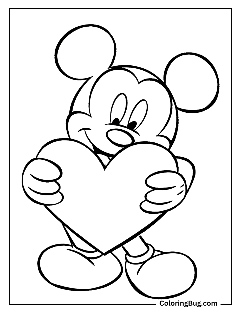 30 Mickey Mouse Valentines Coloring Pages (Free Printable PDFs)