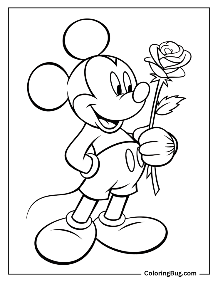 30 Mickey Mouse Valentines Coloring Pages (Free Printable PDFs)