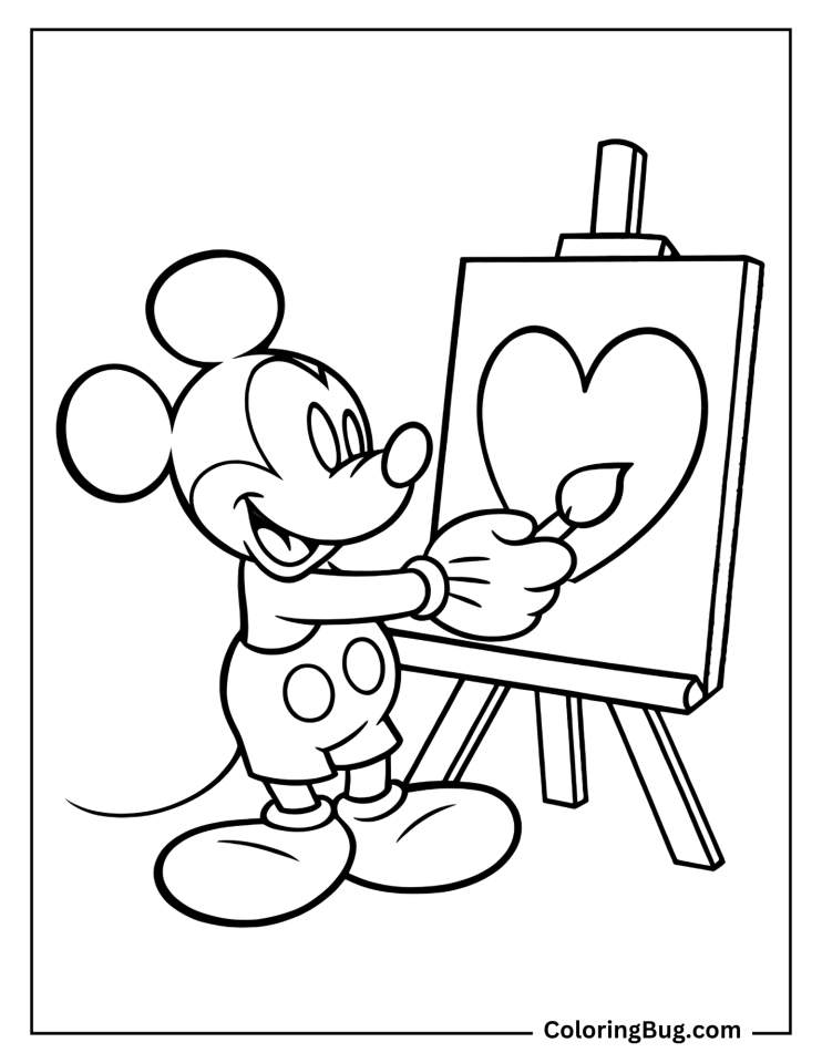 30 Mickey Mouse Valentines Coloring Pages (Free Printable PDFs)