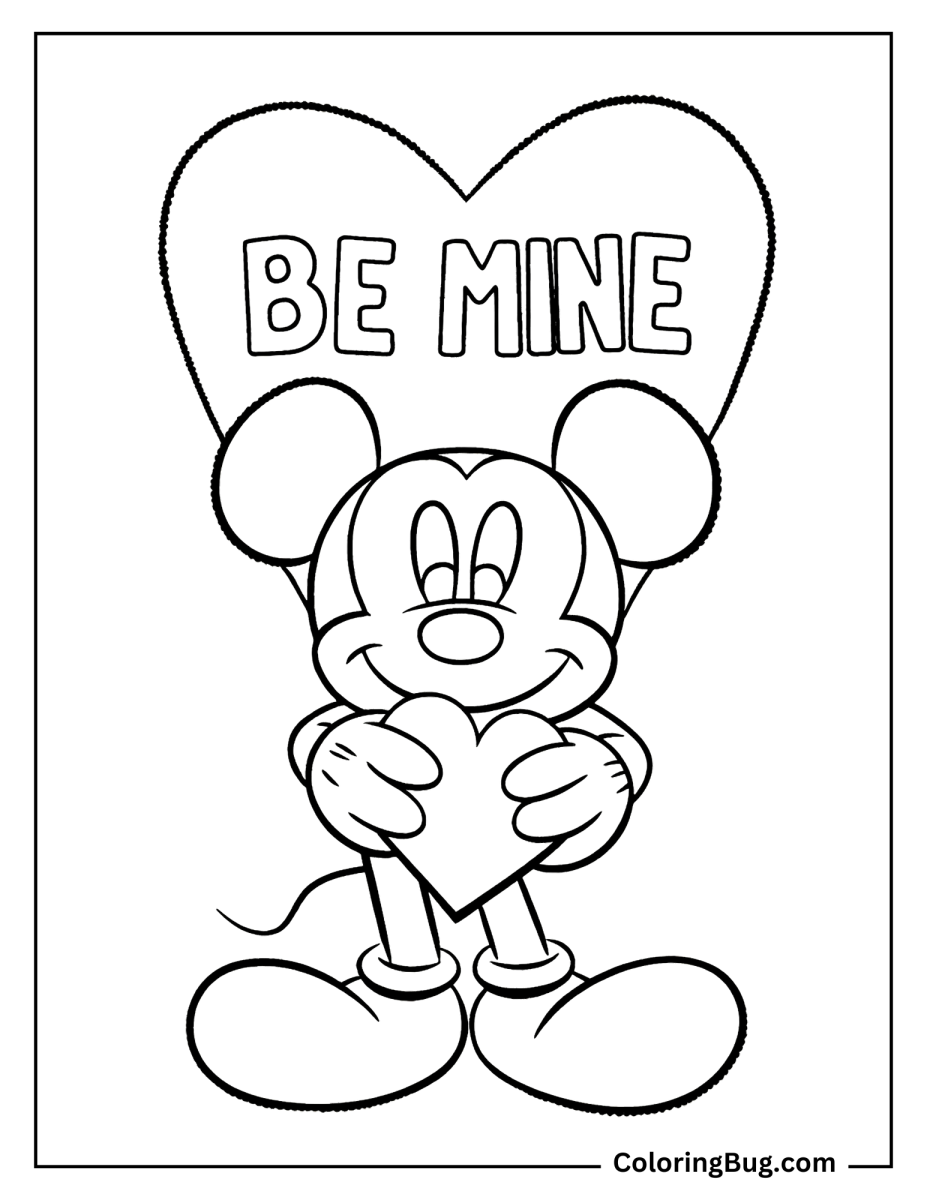 30 Mickey Mouse Valentines Coloring Pages (Free Printable PDFs)