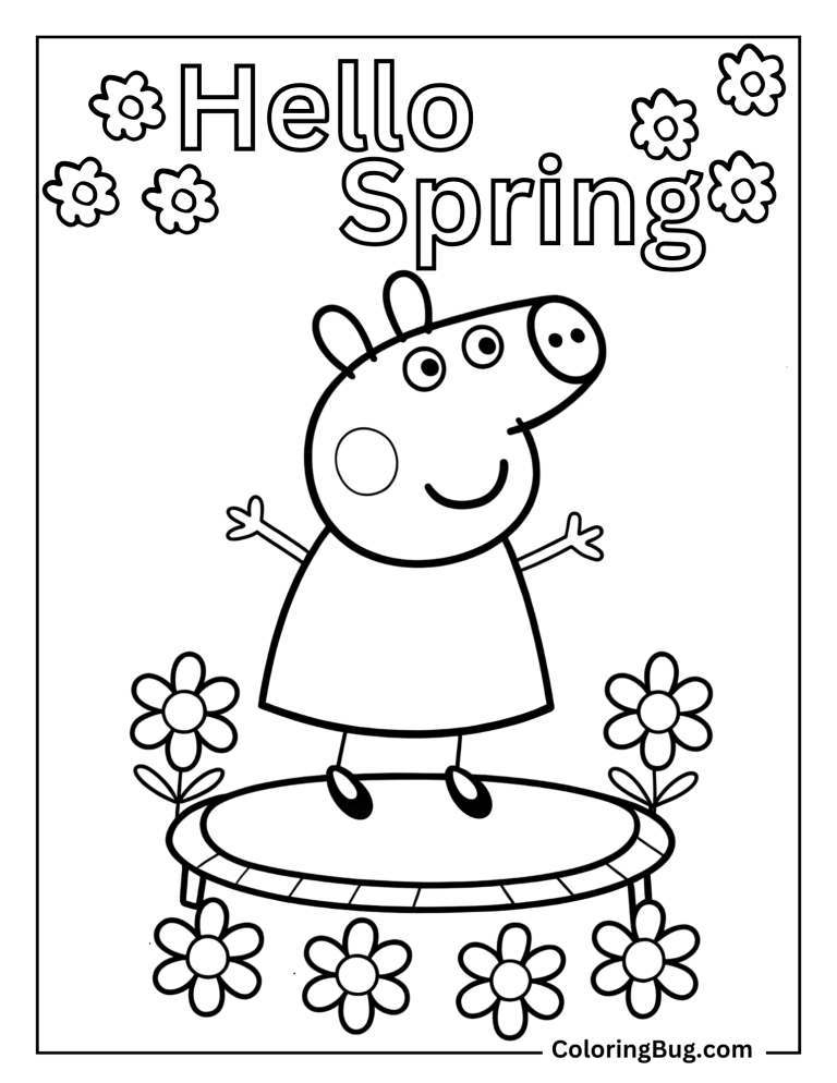 30 Peppa Pig Spring Coloring Pages (Free Printable PDFs)