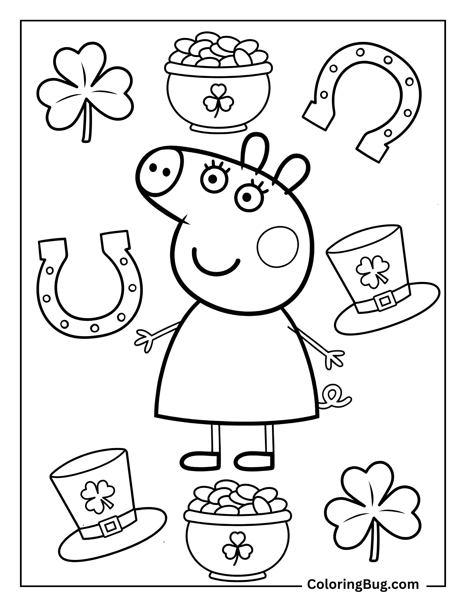 30 Peppa Pig St. Patrick's Day Coloring Pages (Free Printable PDFs)